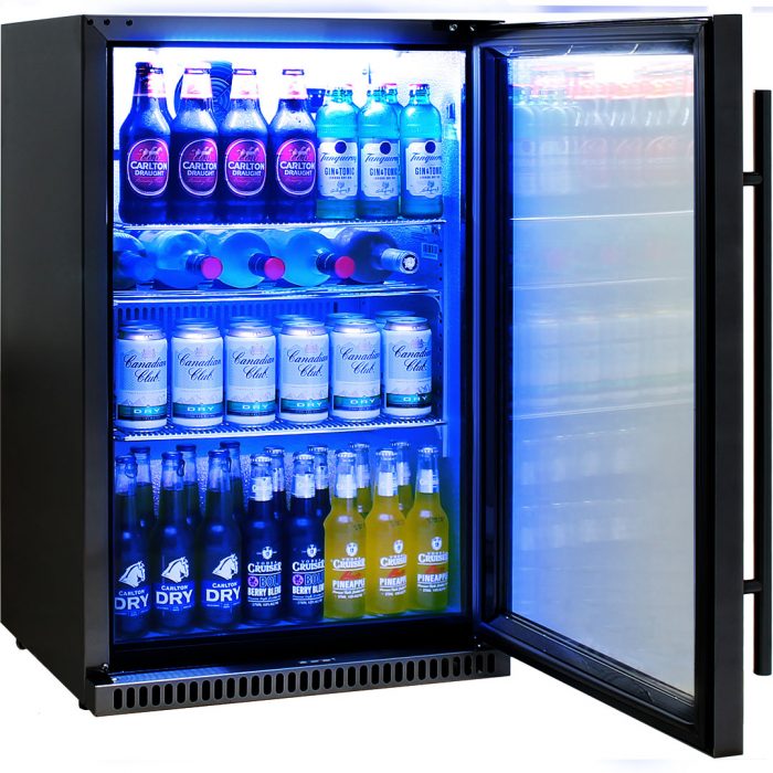 Schmick Black 1 Door Bar Fridge | Right Hinged | Heat and Grill